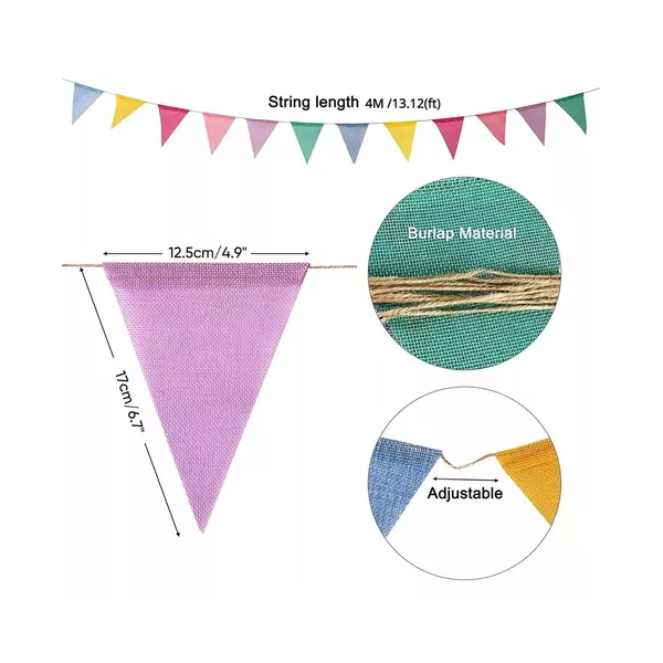 SET DE 5 BANDERINES TIPO LINO PATIO COLOR DECORACION - Active Brain